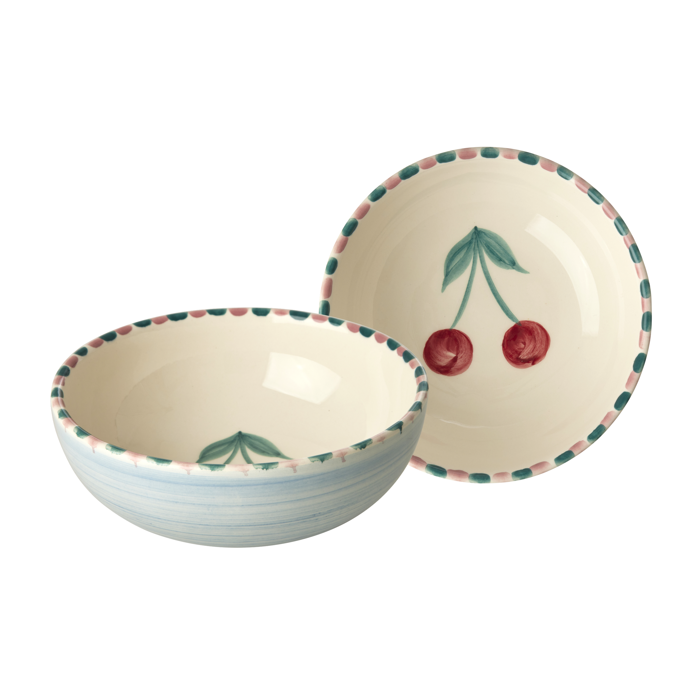 Ceramic Bowl with Hand Painted Cherry - 11.8 oz – Rice By Rice