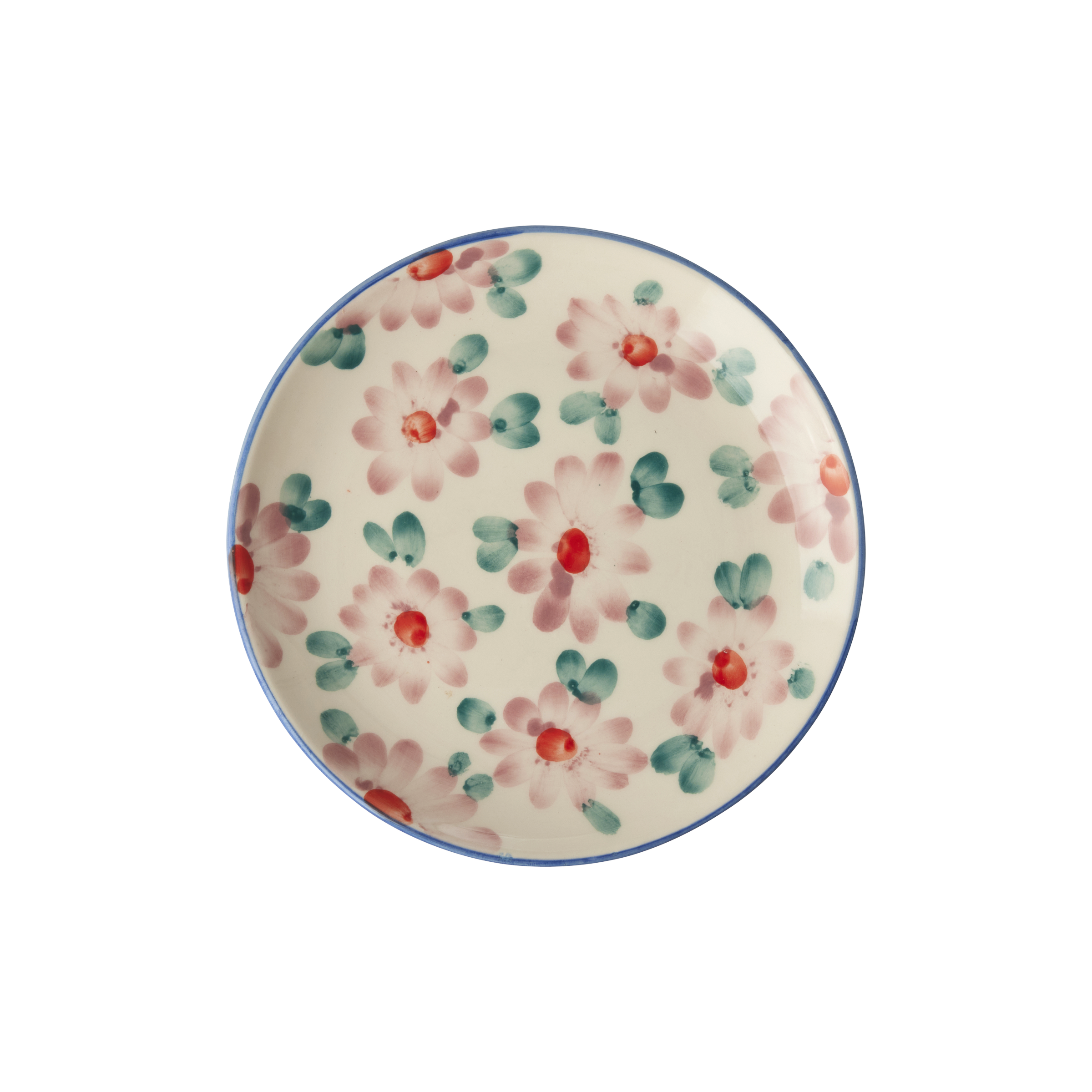 Ceramic Cake Plate with Hand Painted Pink Flowers – Rice By Rice