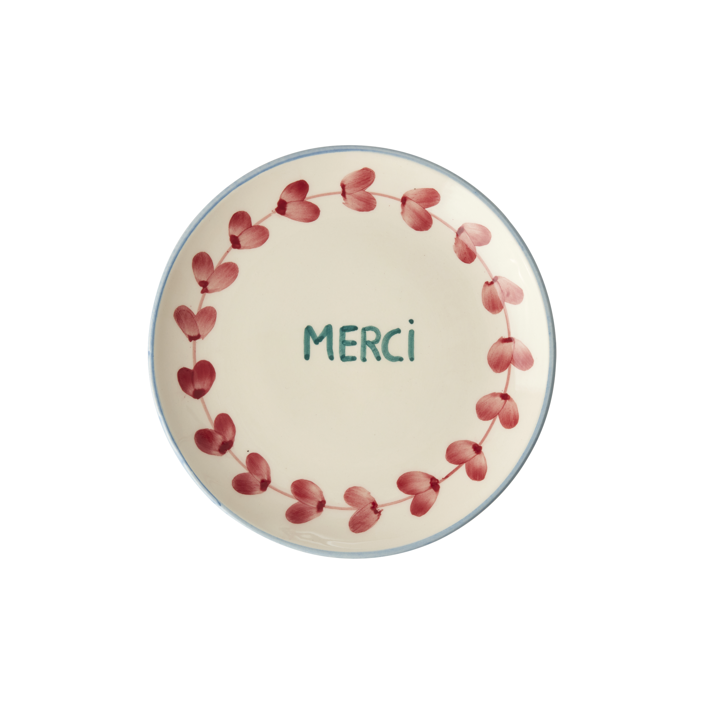 Ceramic Cake Plate with Hand Painted Merci – Rice By Rice