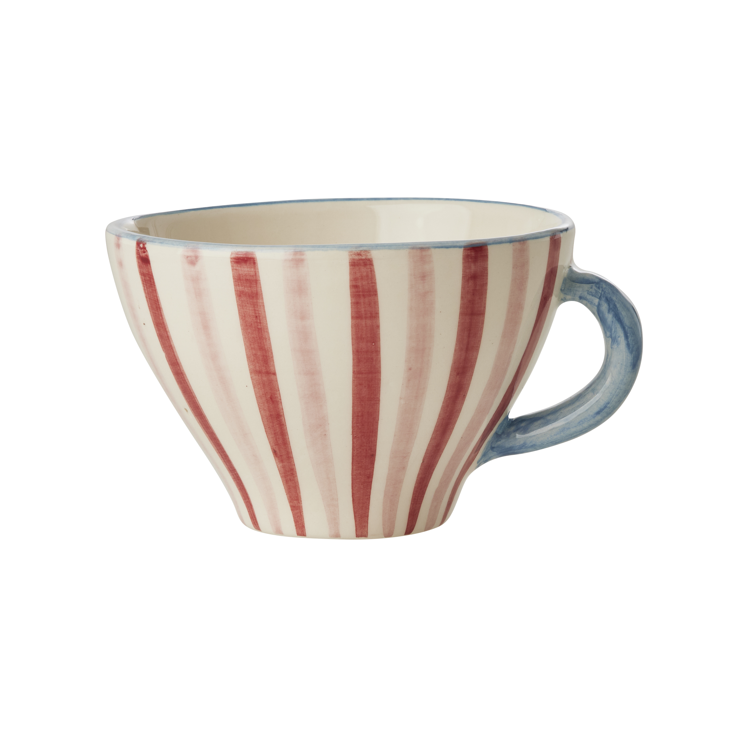 Ceramic Tea Cup with Hand Painted Stripes - 5.0 oz – Rice By Rice