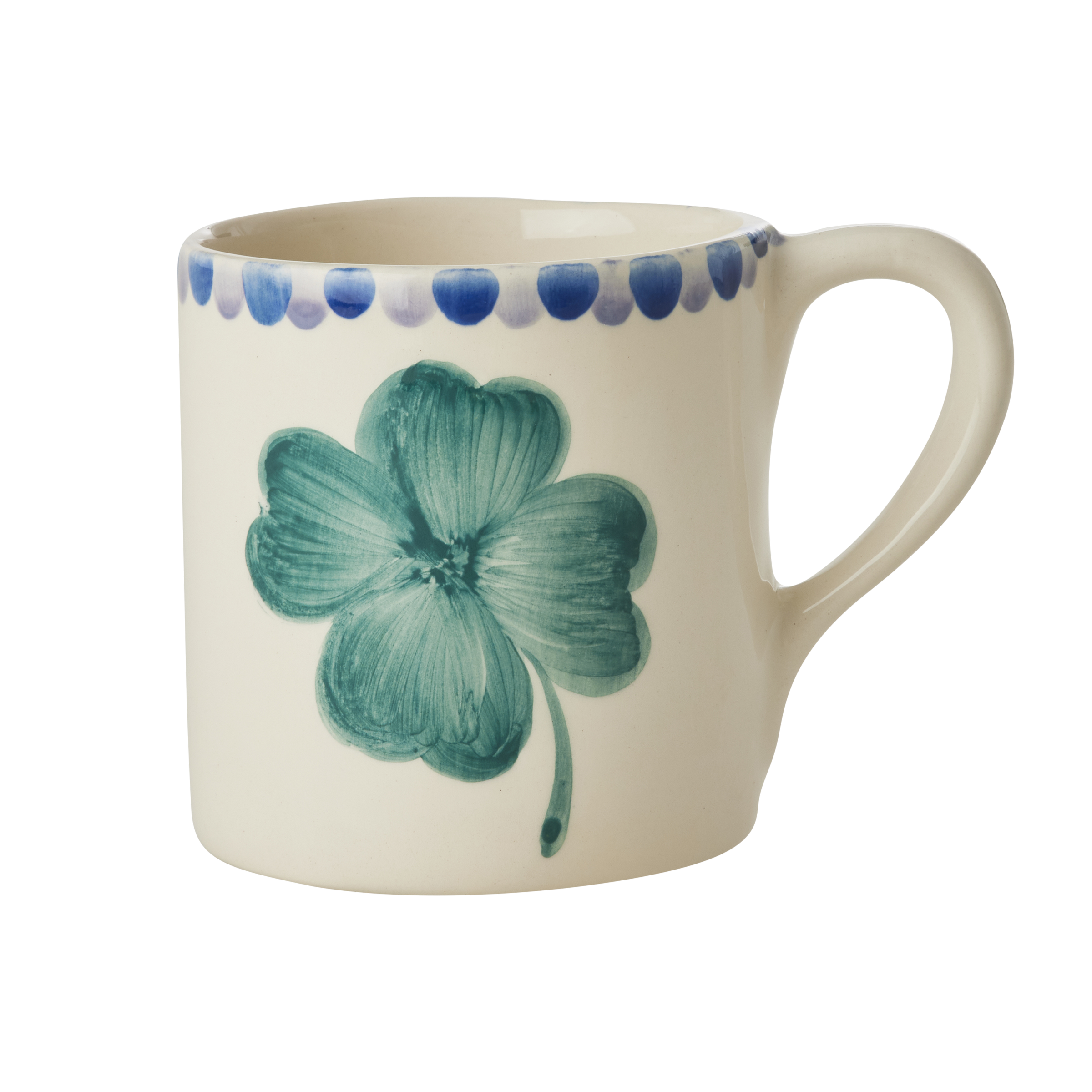 Ceramic Mug with Hand Painted Good Luck Clover - 14.2 oz – Rice By Rice