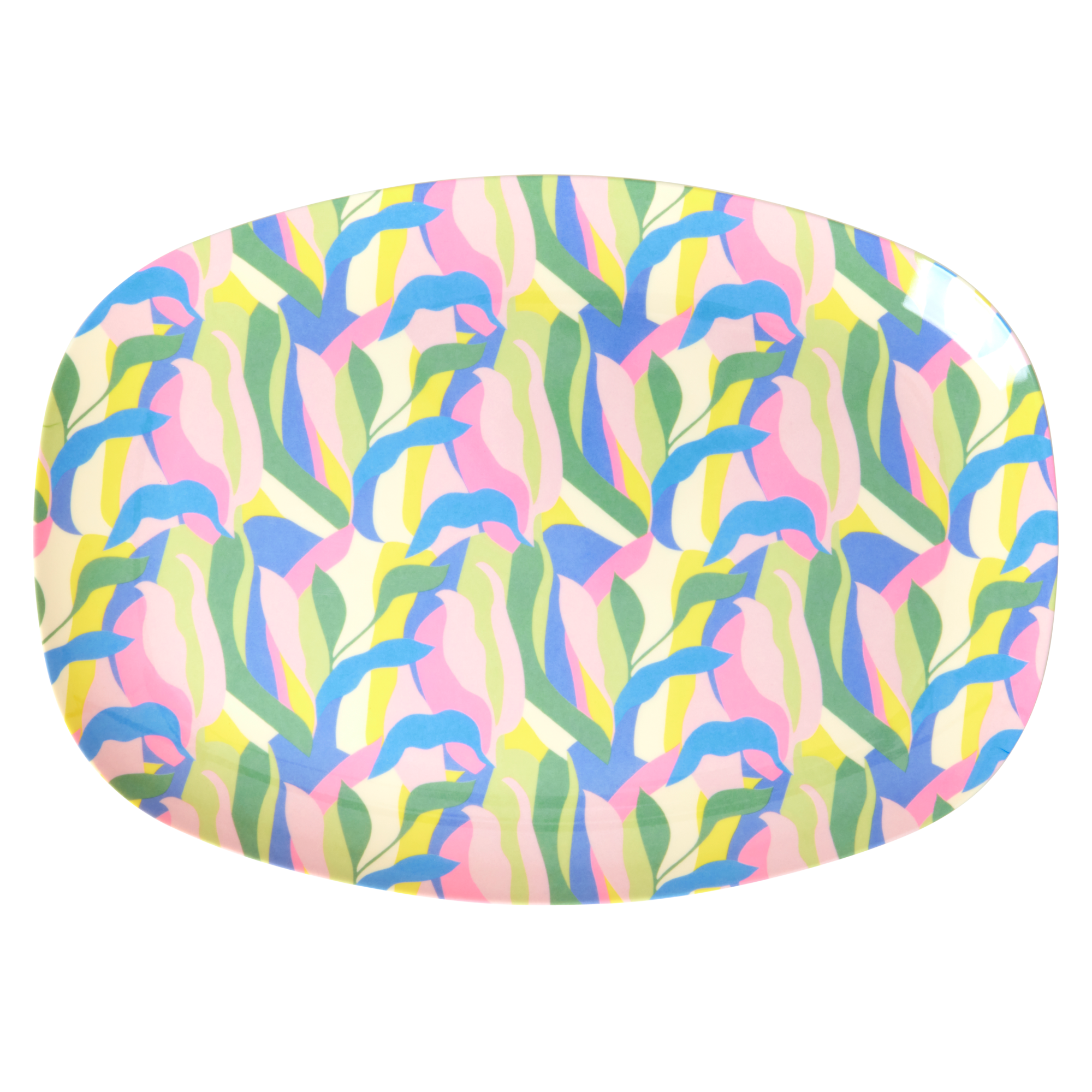 Medium Melamine Rectangular Plate - Blue - Jungle Fever Print – Rice By ...